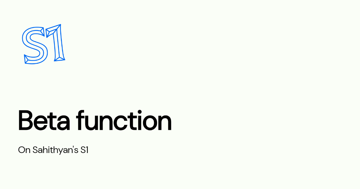 Beta Function Sahithyans S1